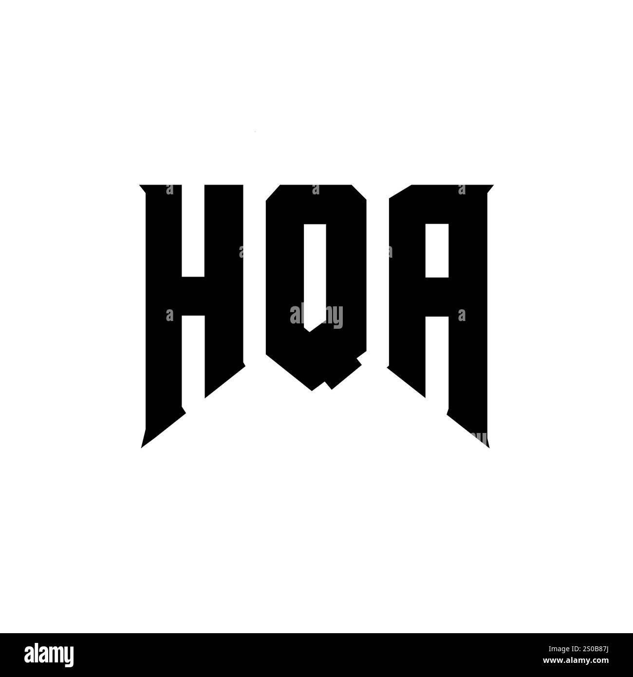 HQA letter logo design for technology company. HQA logo design black and white color combination ...
