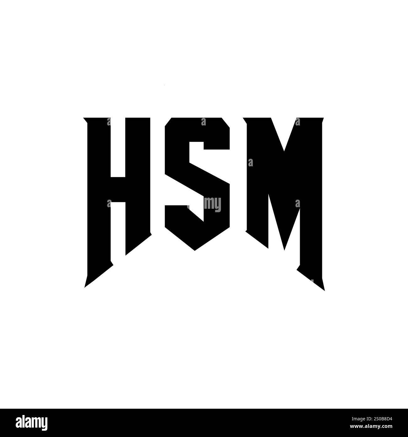 HSM letter logo design for technology company. HSM logo design black and white color combination ...