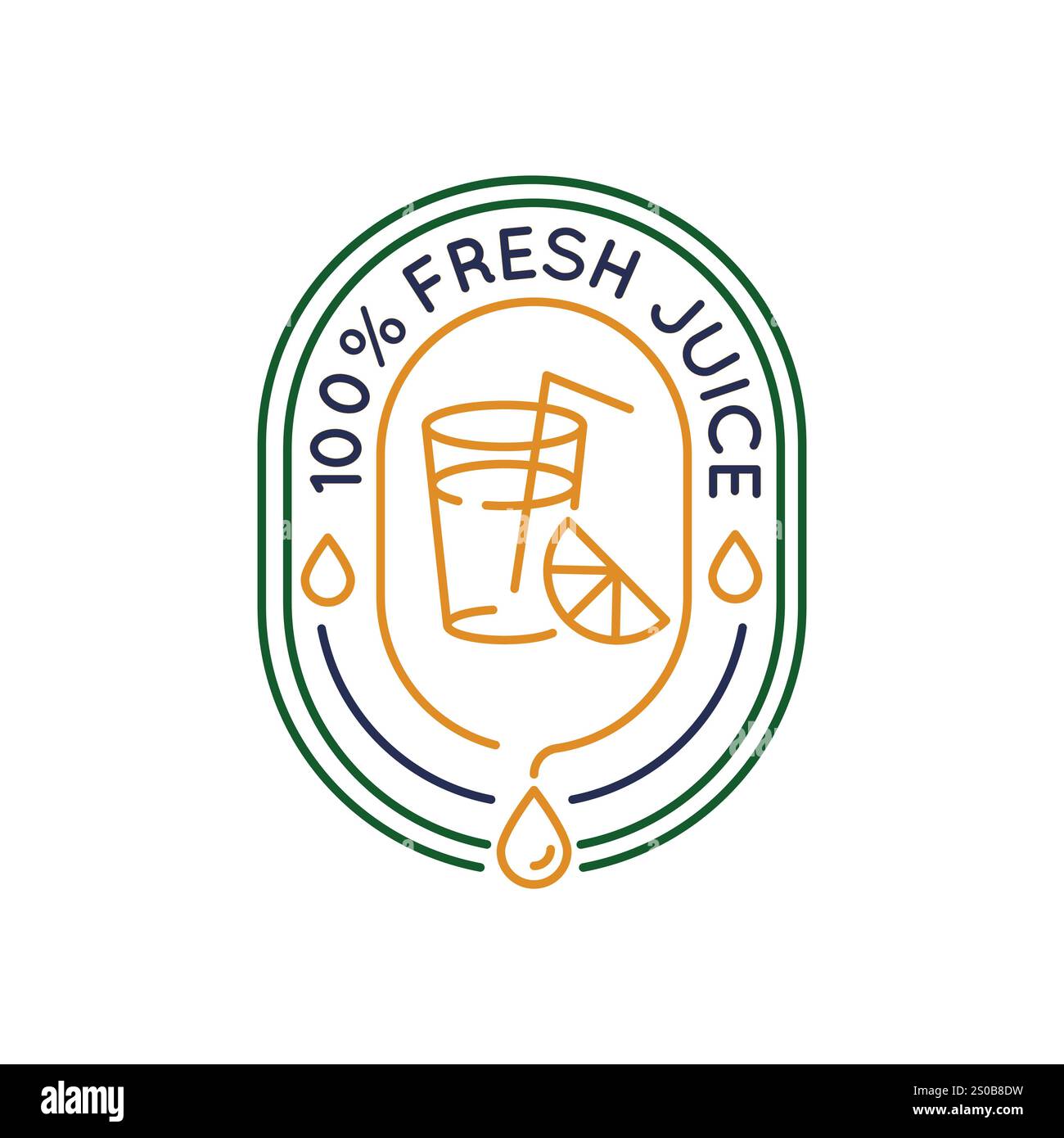 Simple Logo with Fresh Juice Icon Stock Vector Image & Art - Alamy