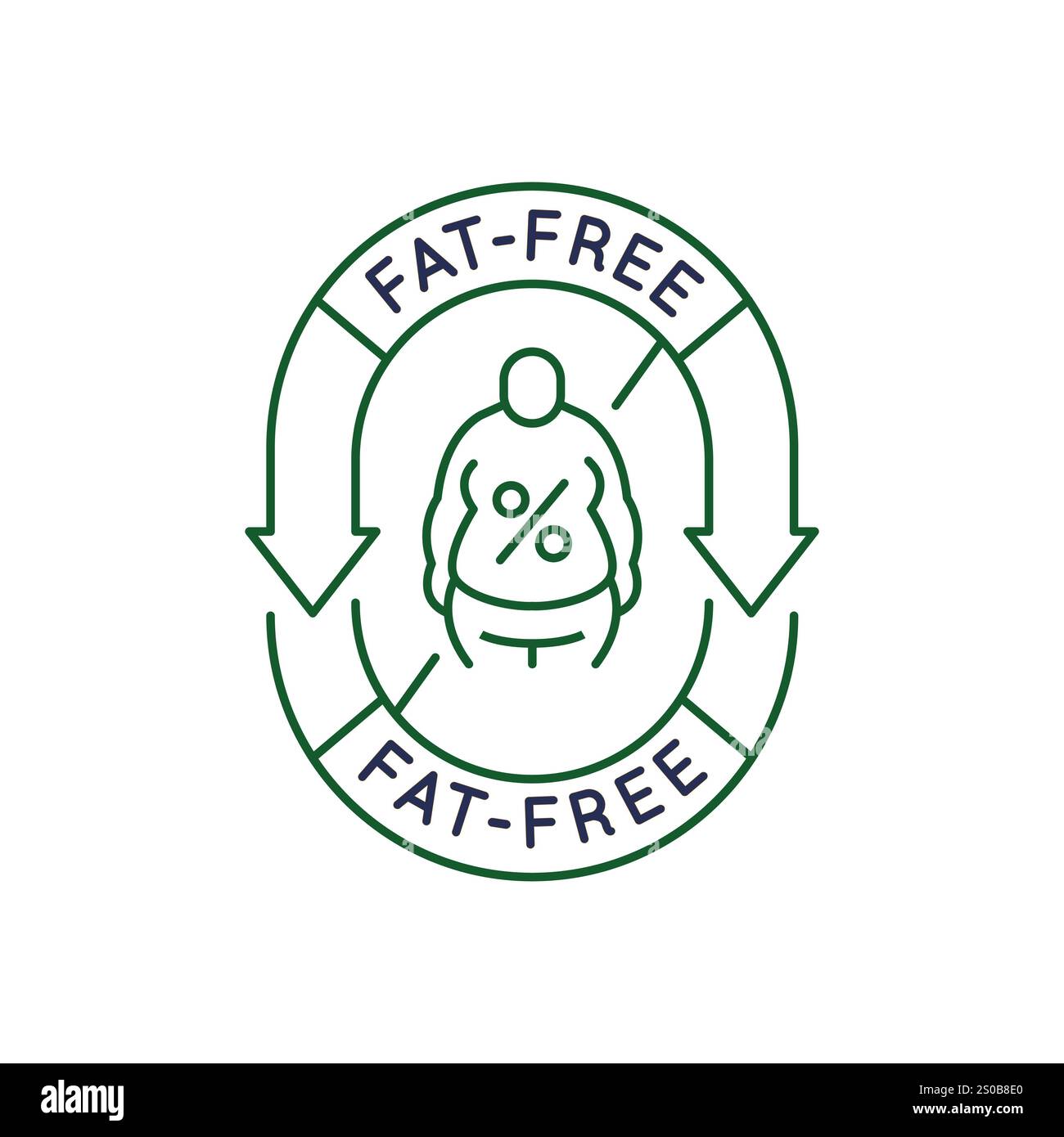 Simple Logo with Fat Free Icon Stock Vector Image & Art - Alamy