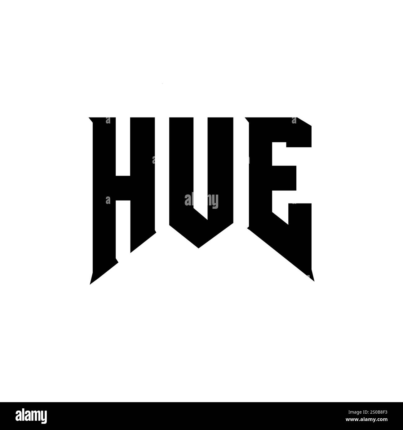 HUE letter logo design for technology company. HUE logo design black ...