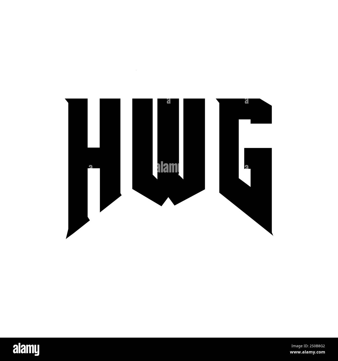 HWG letter logo design for technology company. HWG logo design black and white color combination ...