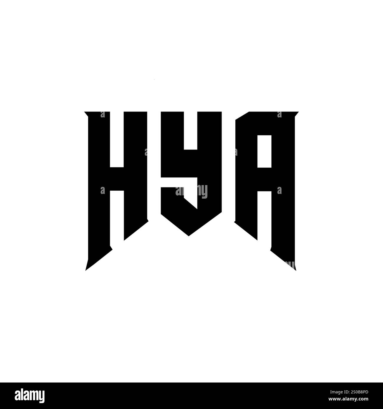 HYA letter logo design for technology company. HYA logo design black ...
