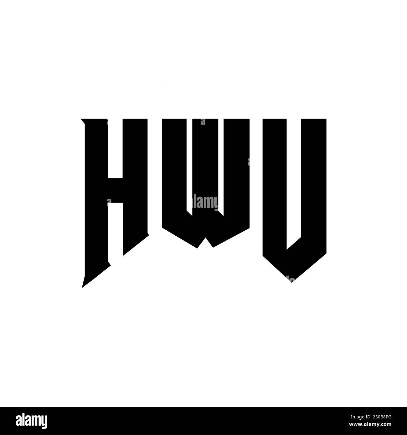 HWU letter logo design for technology company. HWU logo design black ...