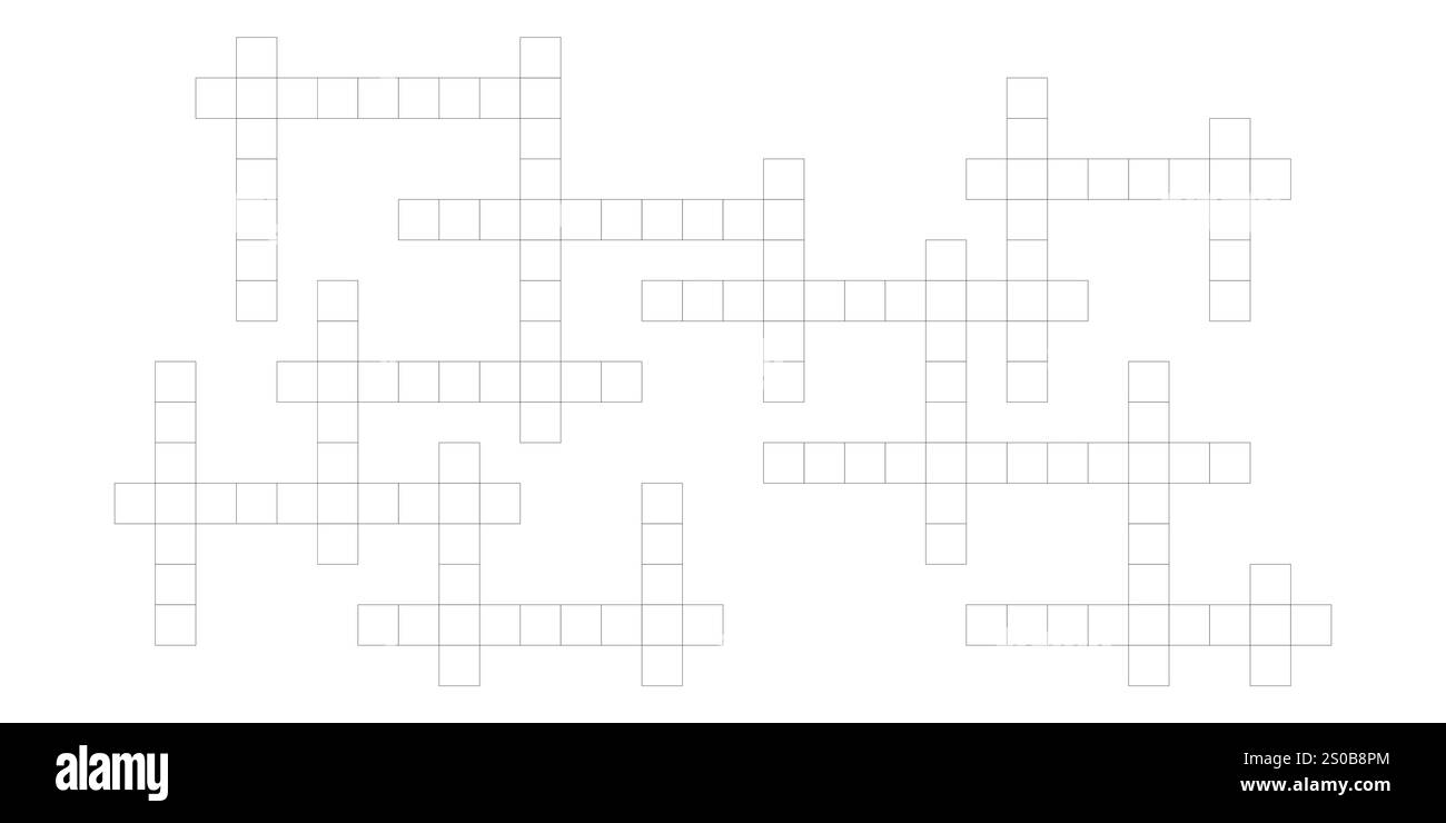 Crossword puzzle pattern with empty word boxes. Flat vector design for ...