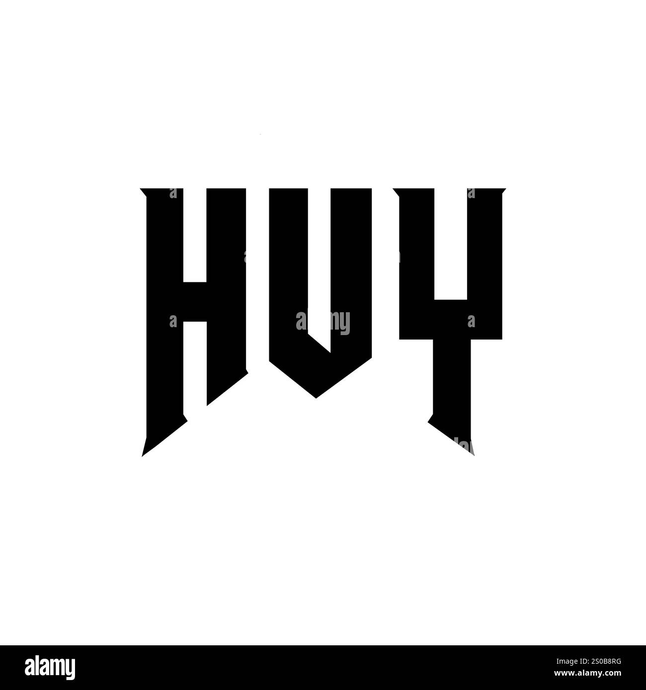 HUY letter logo design for technology company. HUY logo design black and white color combination ...