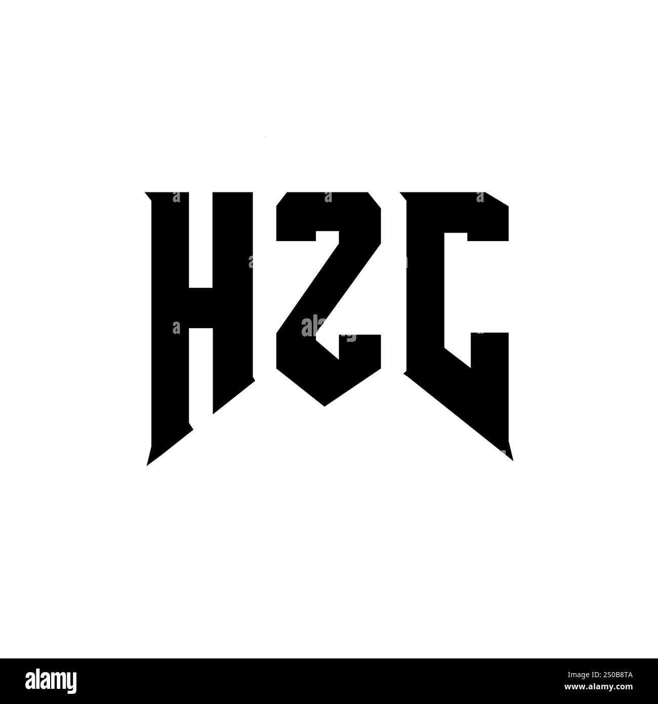 HZC letter logo design for technology company. HZC logo design black and white color combination ...