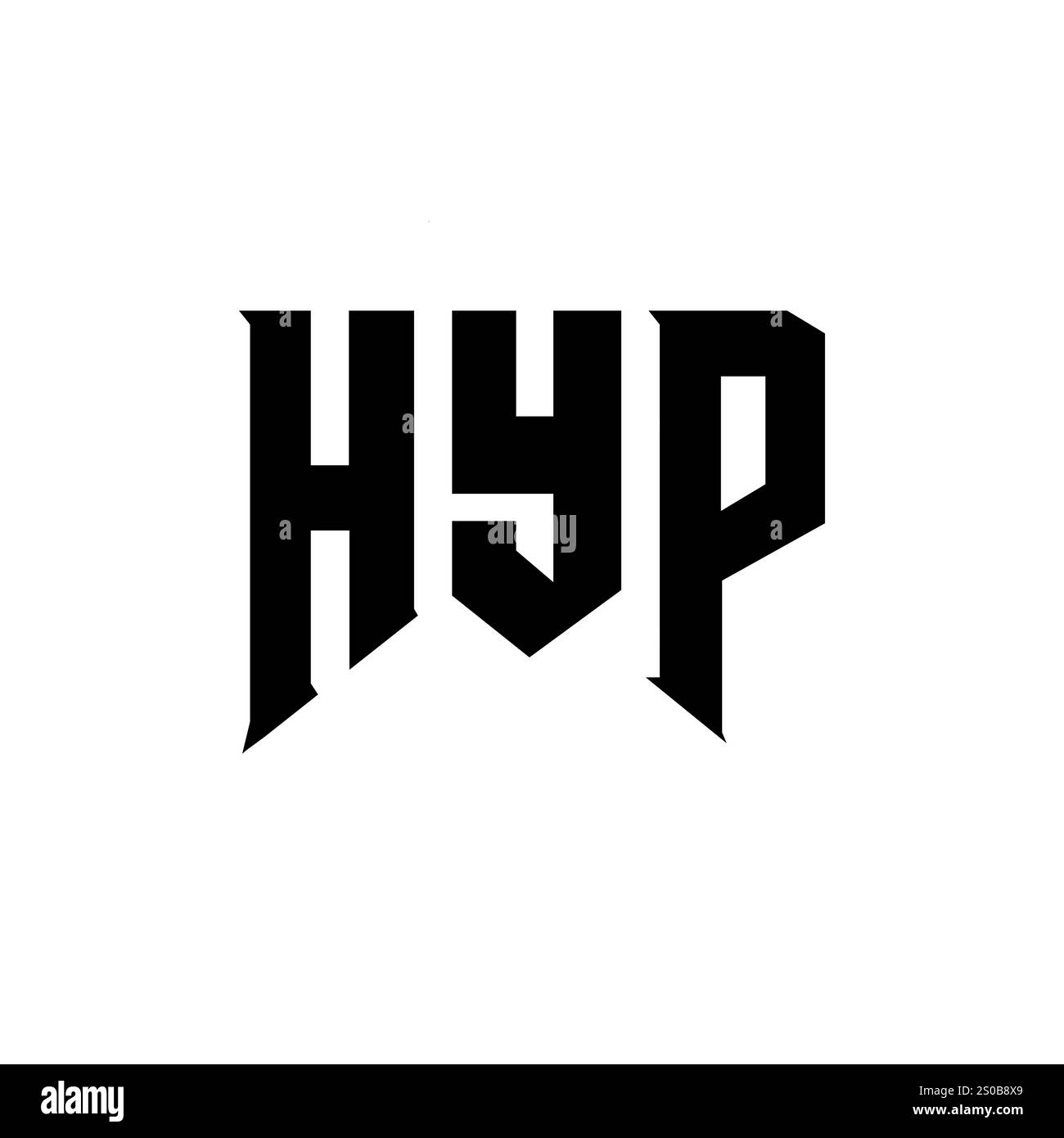 HYP letter logo design for technology company. HYP logo design black and white color combination ...