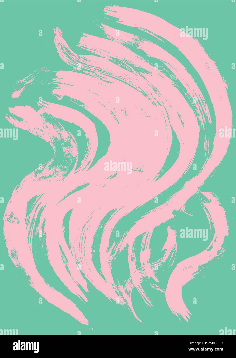 Grunge texture created from brush strokes. Teal and pink color texture ...