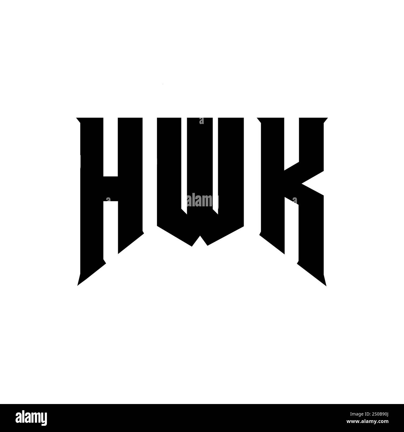 HWK letter logo design for technology company. HWK logo design black ...