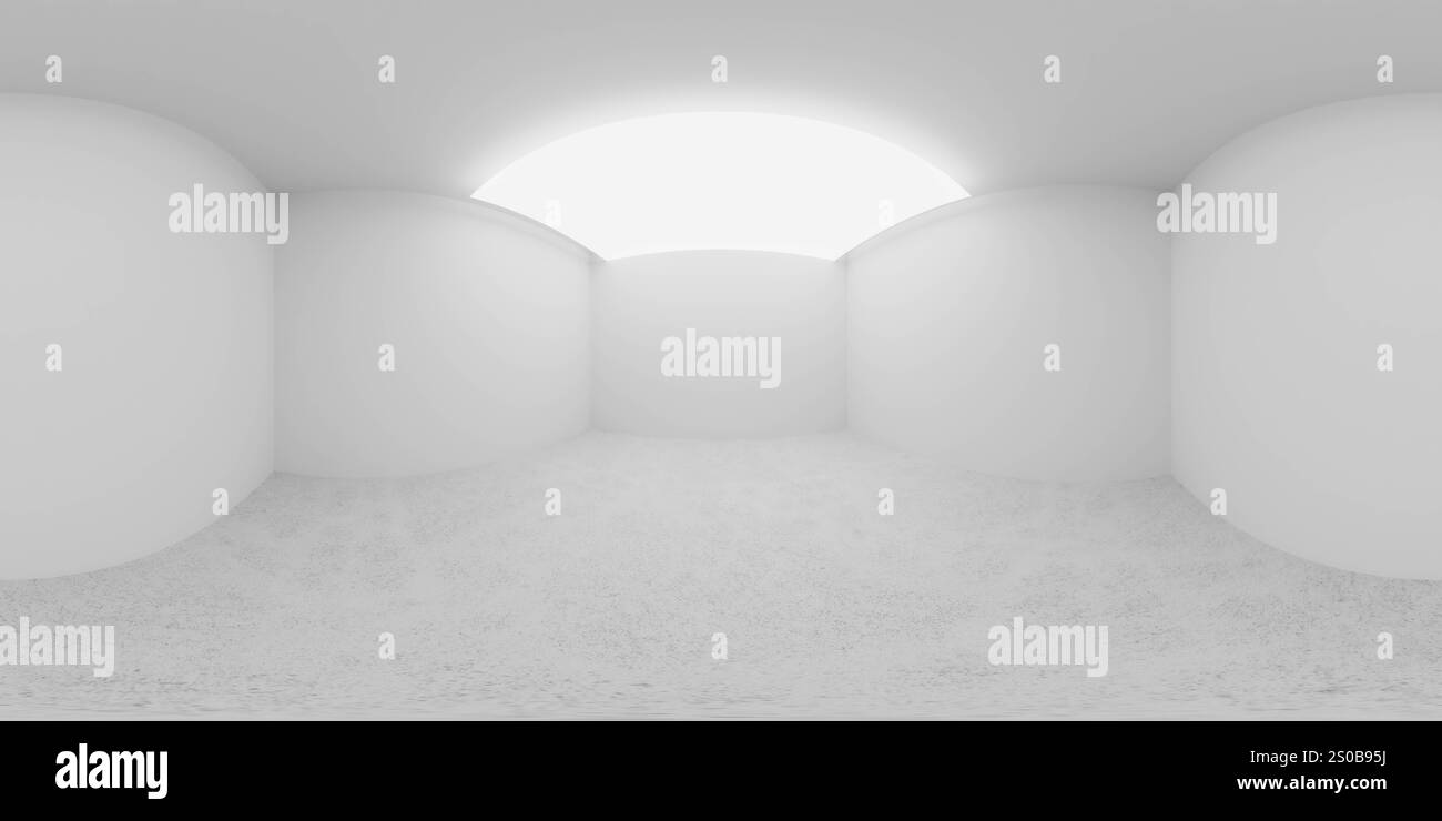 Minimalist Empty Room with Bright Ceiling Light 360 vr 3d render ...