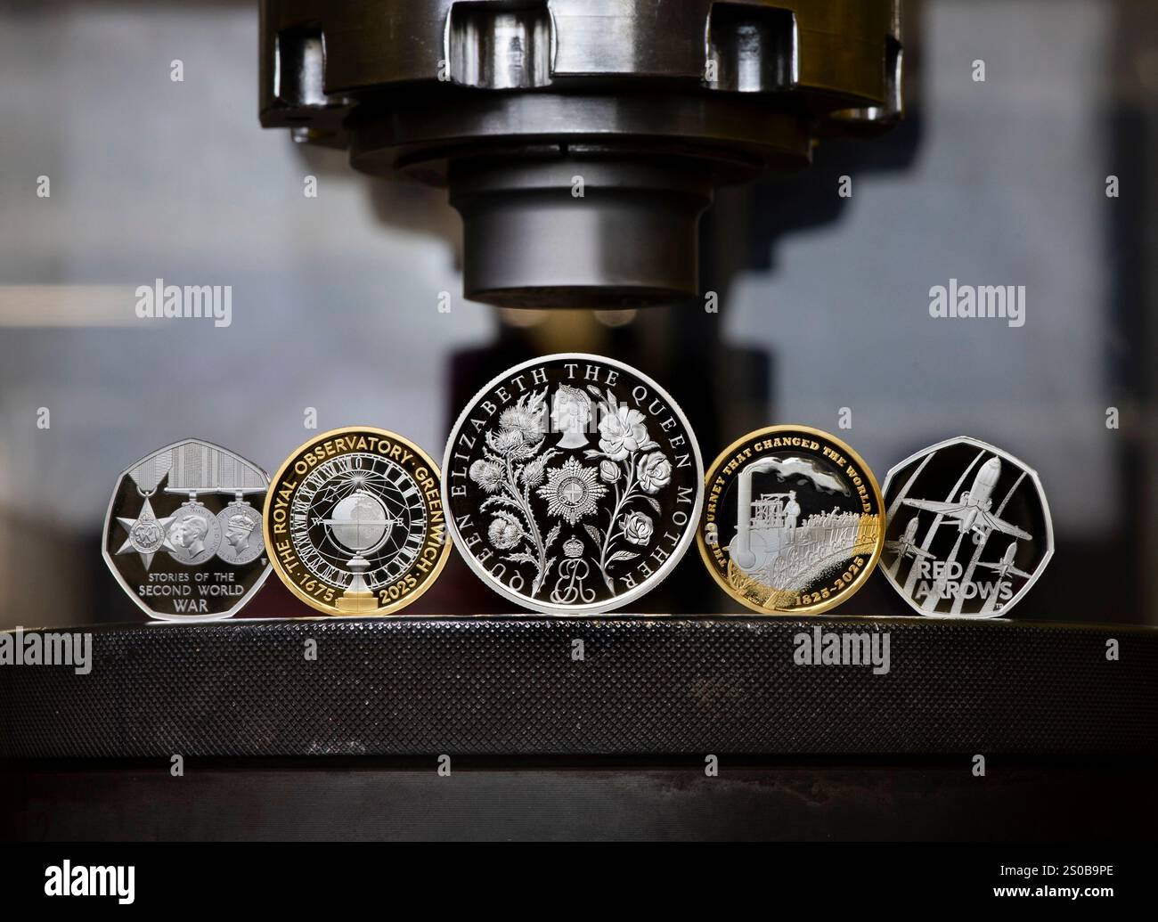 Undated handout photo issued by the Royal Mint of five new coin designs ...