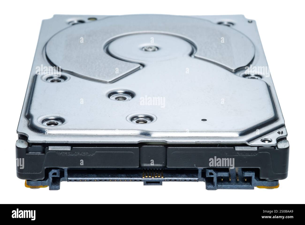 a computer's hard disk hdd data storage drive isolated in white ...