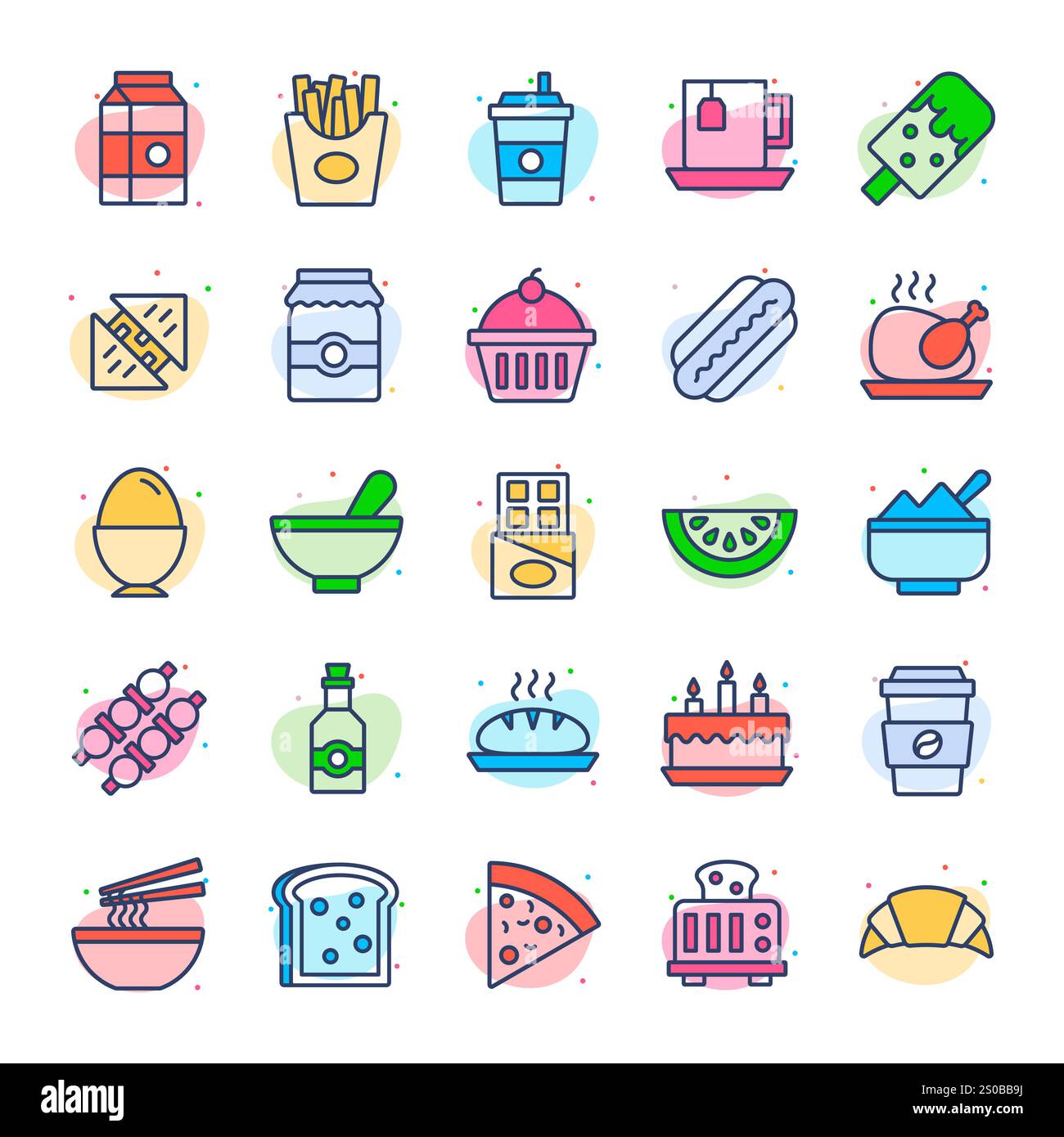 Set of traditional food. Let's eat something delicious tasty food ...