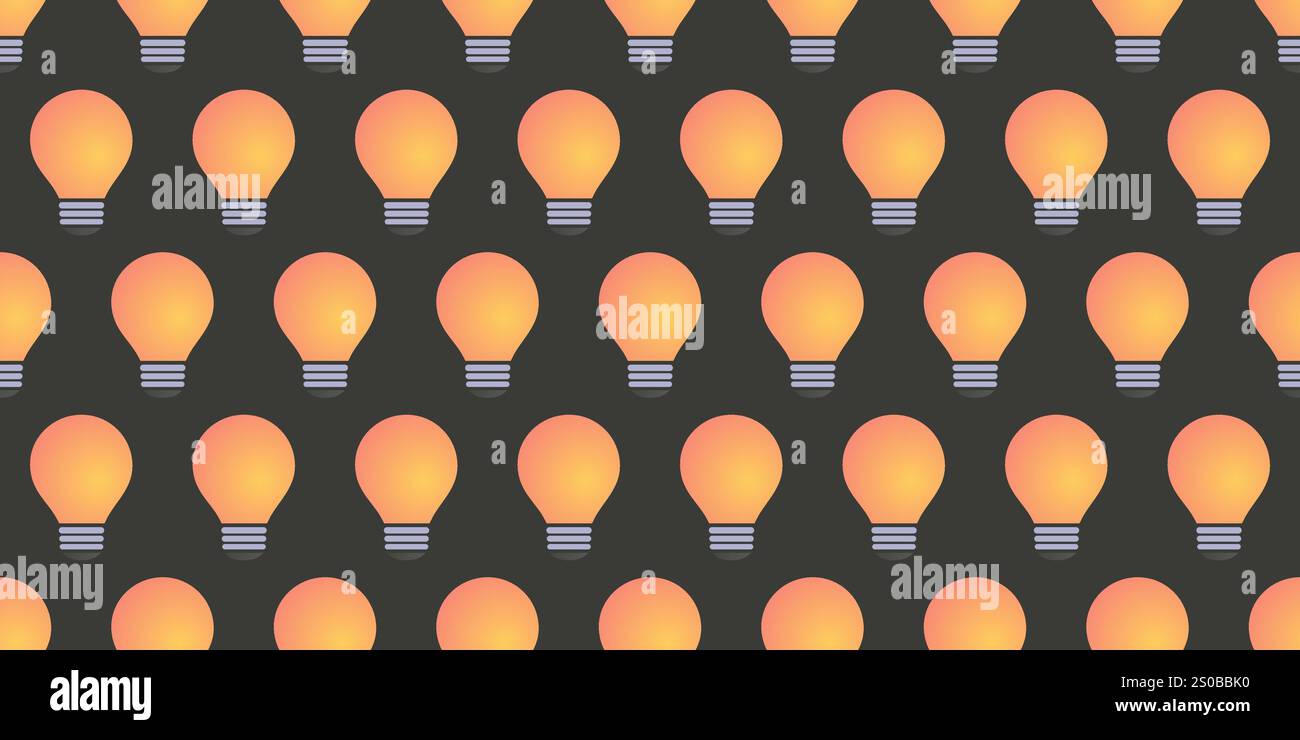 Lots of Simple Minimalist Glowing Light Bulbs - Pattern Background ...