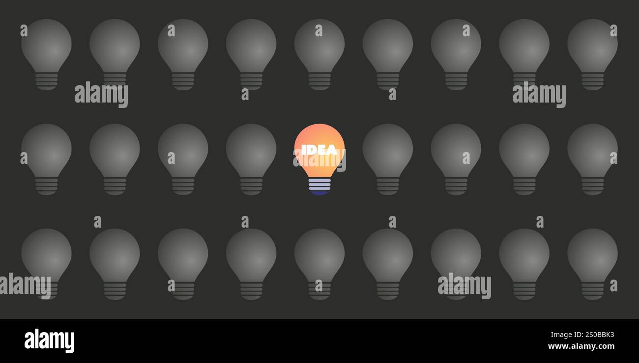 New Standout Idea - Dark Light Bulbs Pattern Concept Design - Rows of ...