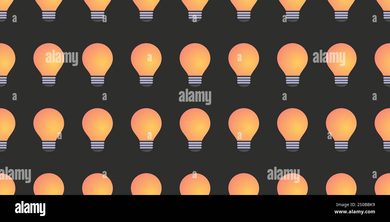 Lots of Simple Minimalist Glowing Light Bulbs - Pattern Background ...