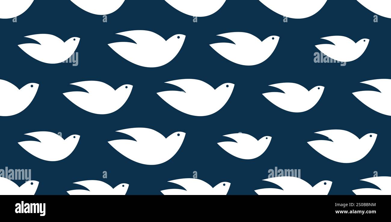 Lots of Bird Shapes, White Peace Pigeons of Various Sizes - Pattern ...