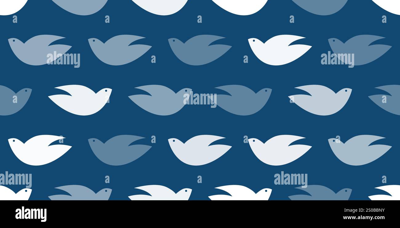 Lots of Simple Bird Shapes, Peace Pigeons of Various Sizes and Shades ...