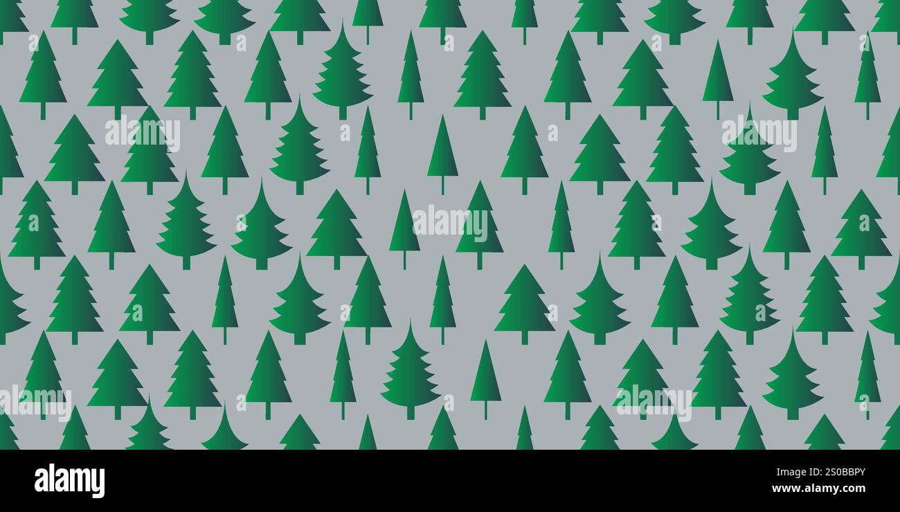 Seamless Pattern of Trees of Various Shapes - Texture, Vector ...