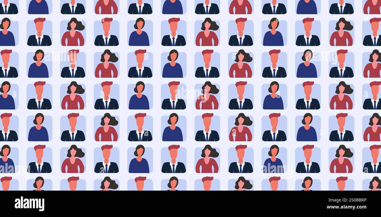 Lots of Colorful User Avatars Texture, Mosaic Background with Rows of ...