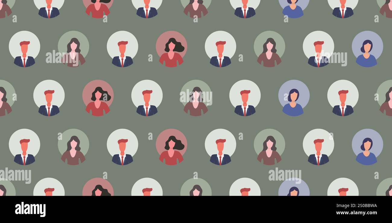 Lots of Colorful Seamless User Avatars Texture, Background with Rows of ...