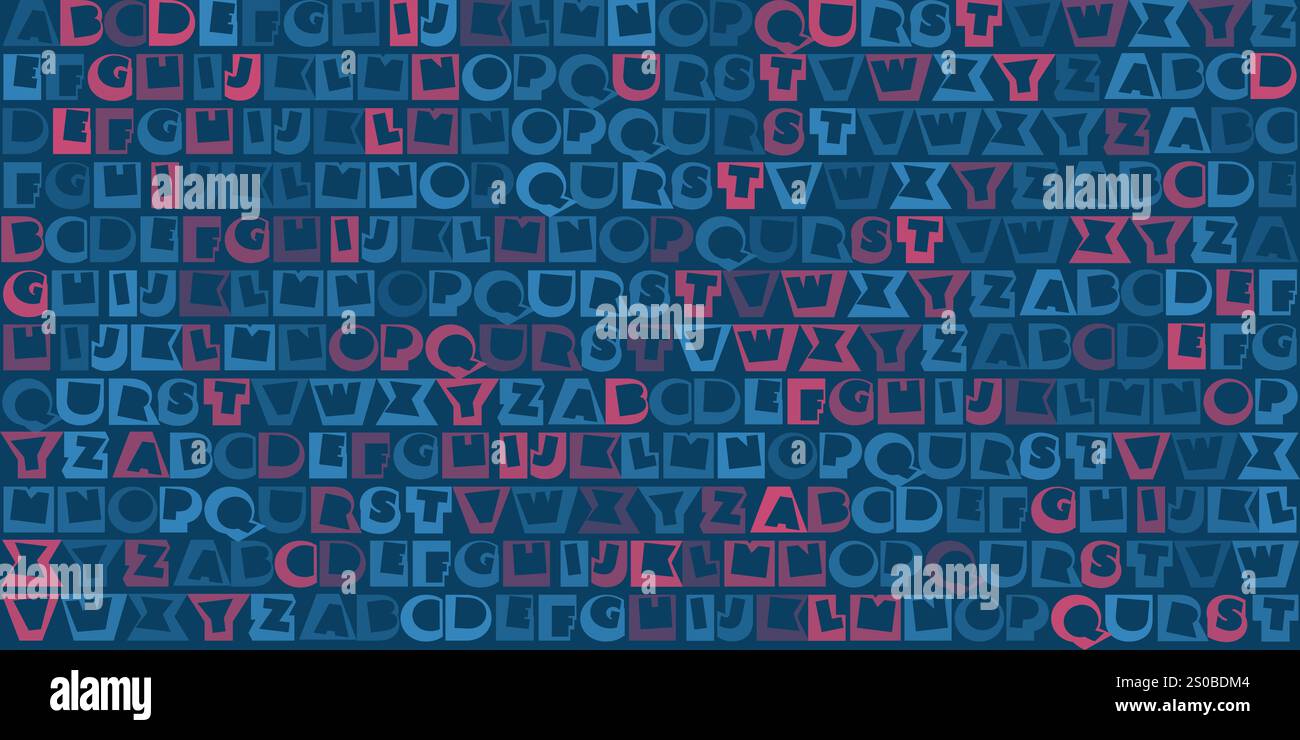 Rows of Colorful Art Deco Style Bold Fonts,Random Letters of the ...