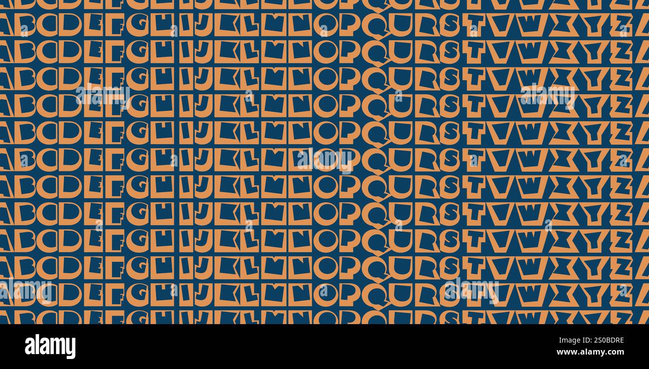 Rows of Brown Art Deco Style Bold Fonts, Letters of English Alphabet ...