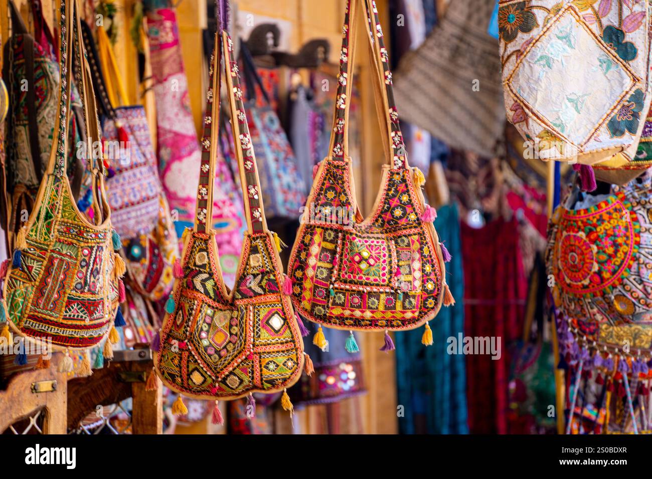 Colorful handmade traditional rajasthani bags with mirrors, embroidery ...