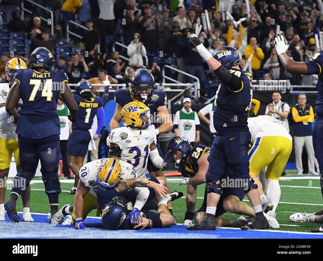 December 26, 2024, Detroit, Michigan, U.S: Celebration after a score in ...