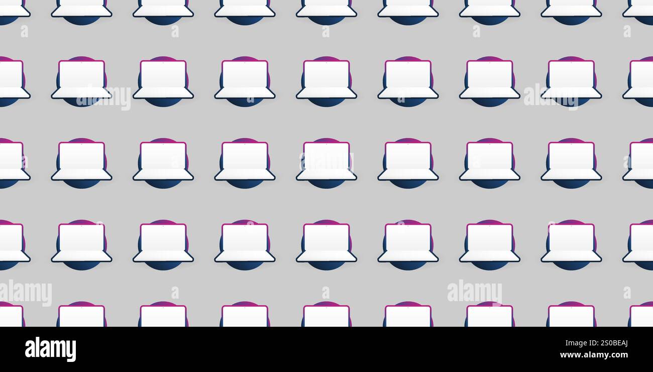 Lots of Simple Minimalist Laptops - Seamless Pattern Background Design ...