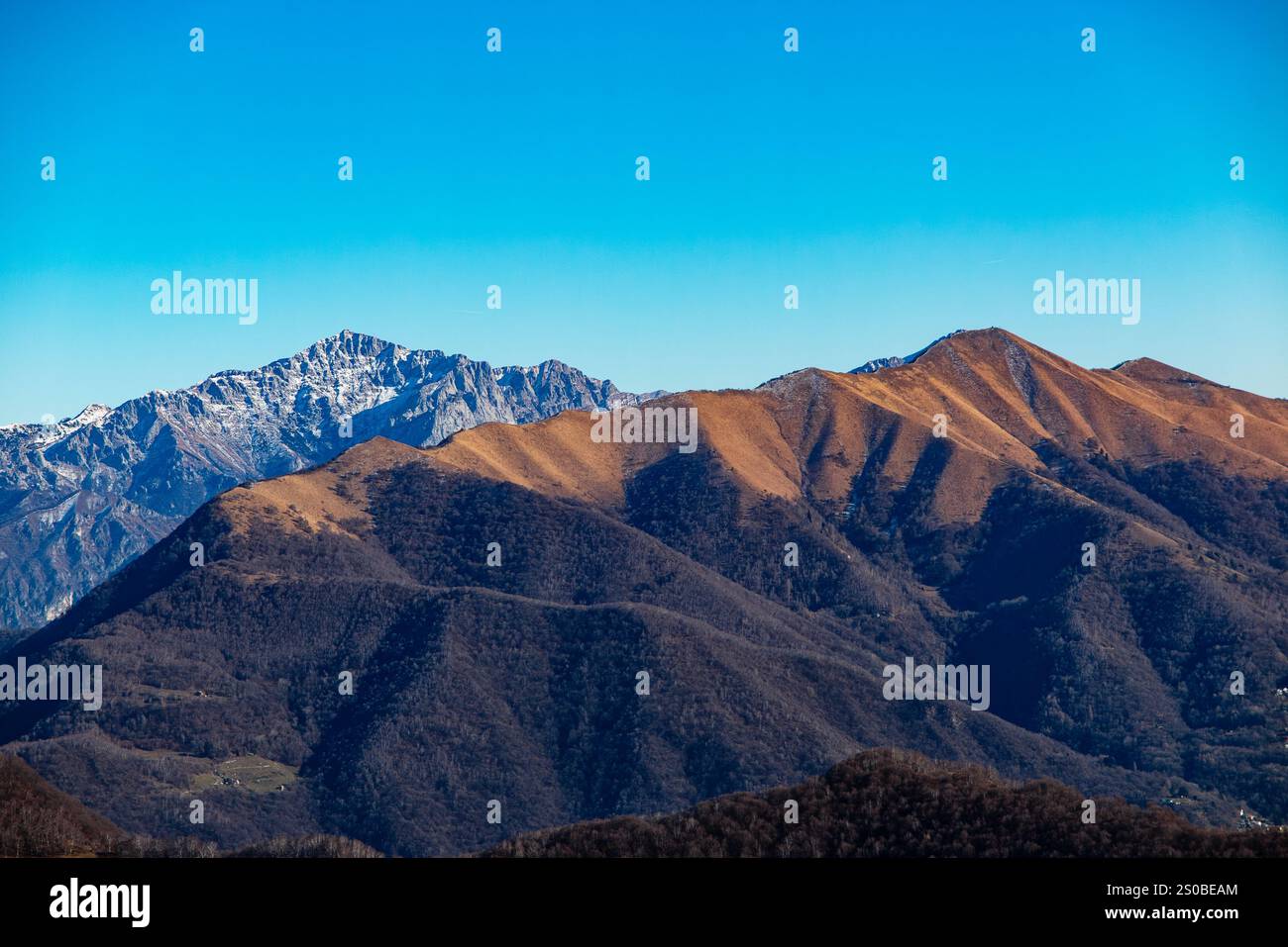 VIew of Mount San Primo and Mount Grigna from Intelvi Valley Stock ...