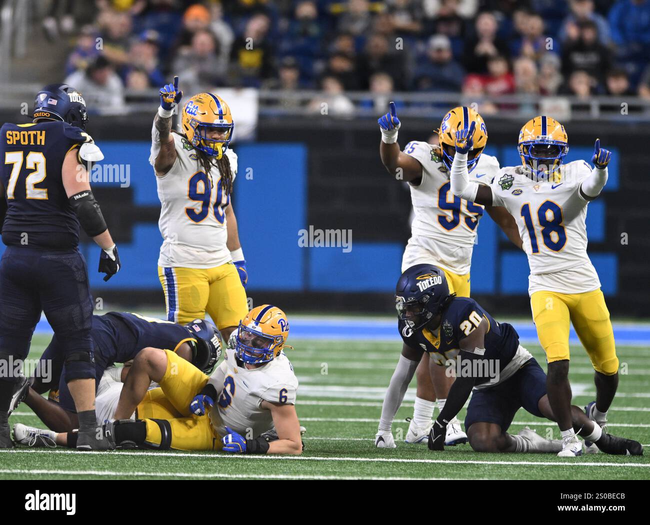 December 26, 2024, Detroit, Michigan, U.S: Pitt celebrates after a ...
