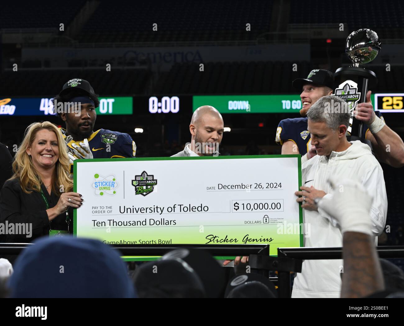 Detroit, Michigan, USA. 26th Dec, 2024. After Game presentation after a ...