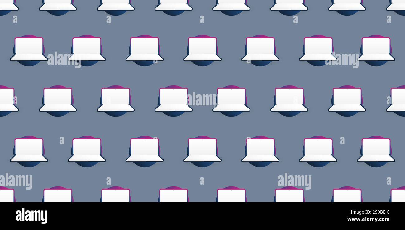 Lots of Simple Minimalist Laptops - Seamless Pattern on Dark Gray ...