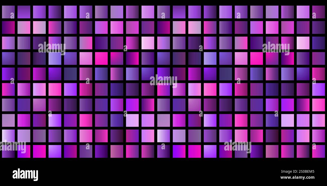 Purple Color Shades and Gradient Samples Pattern, Geometric Mosaic ...