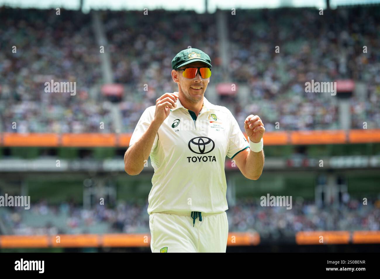 MELBOURNE AUSTRALIA. 27th Dec 2024. Scott Boland of Australia, Day 2 ...
