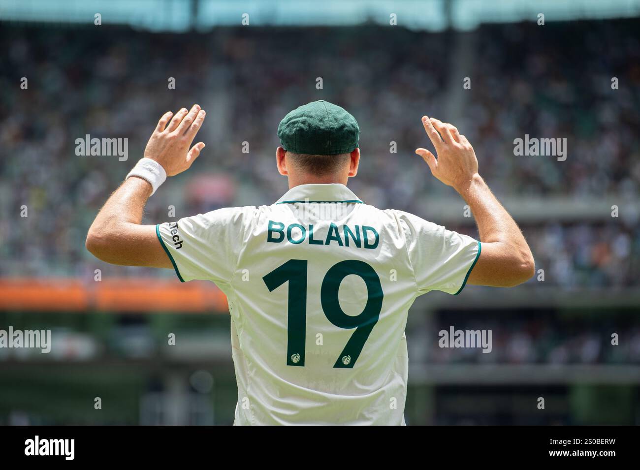 MELBOURNE AUSTRALIA. 27th Dec 2024. Scott Boland of Australia, Day 2 ...