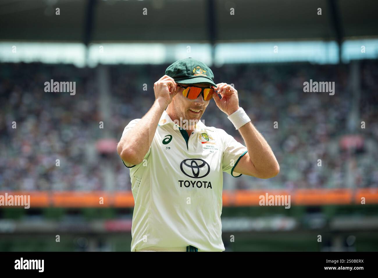 MELBOURNE AUSTRALIA. 27th Dec 2024. Scott Boland of Australia, Day 2 ...