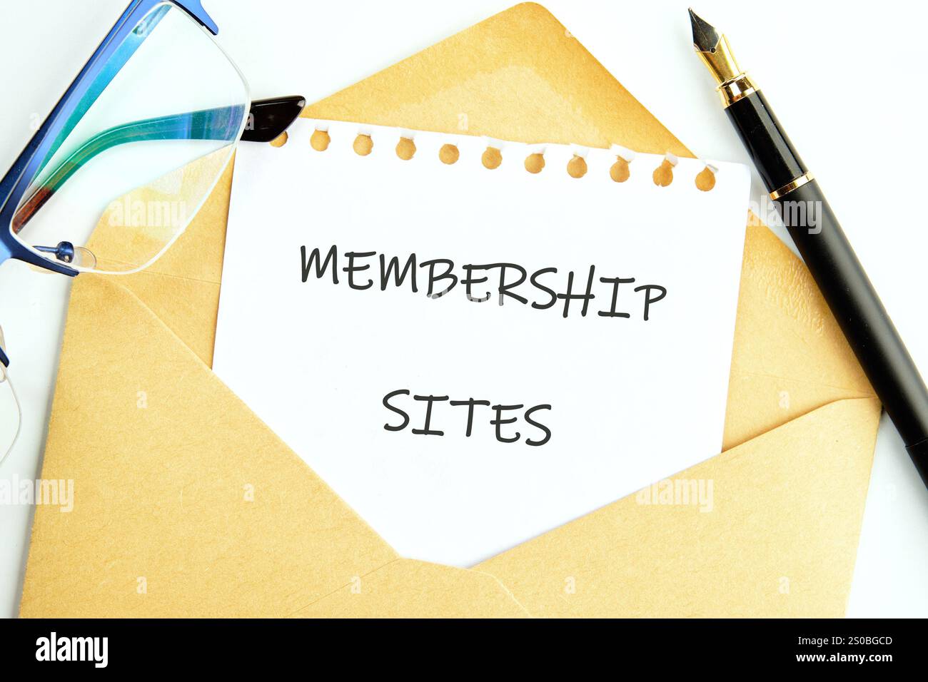 Business concept. Text of MEMBERSHIP close-up, in a letter from an ...