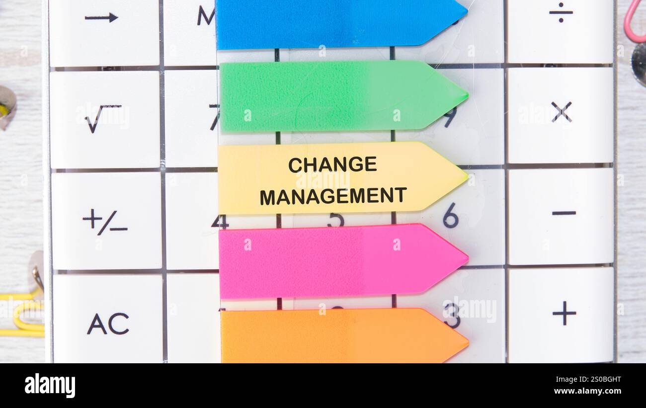 The concept of business and development. The conceptual label CHANGE ...