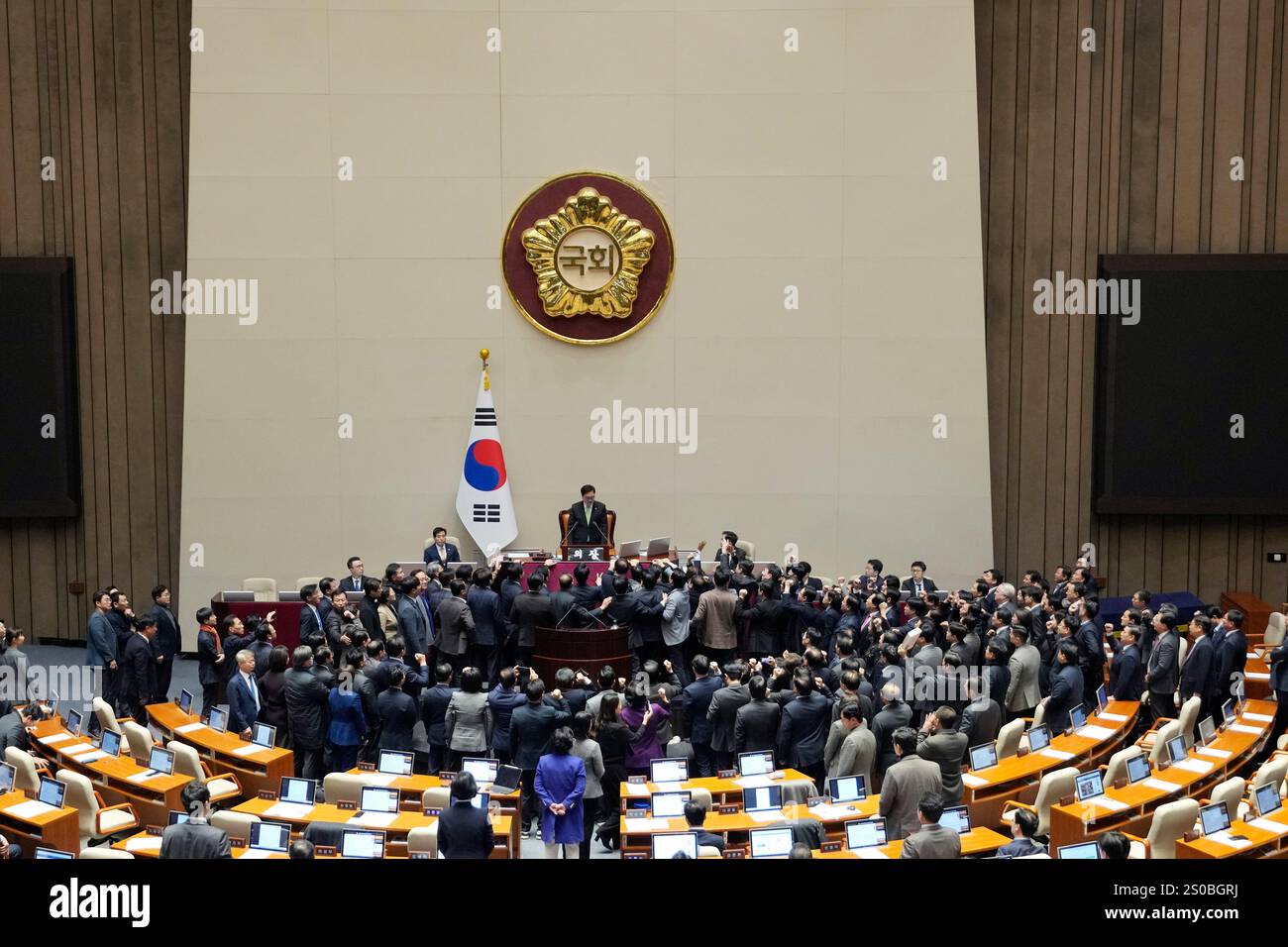 Lawmakers of the ruling People Power Party protest to South Korea's ...