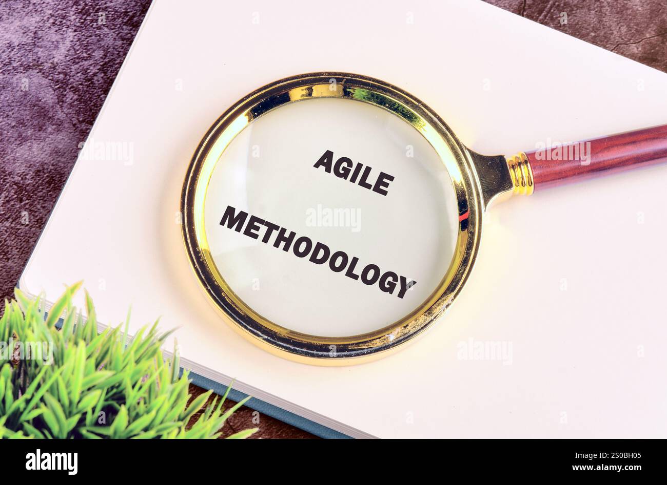 Fast changes concept. AGILE METHODOLOGY in a notebook on a purple ...