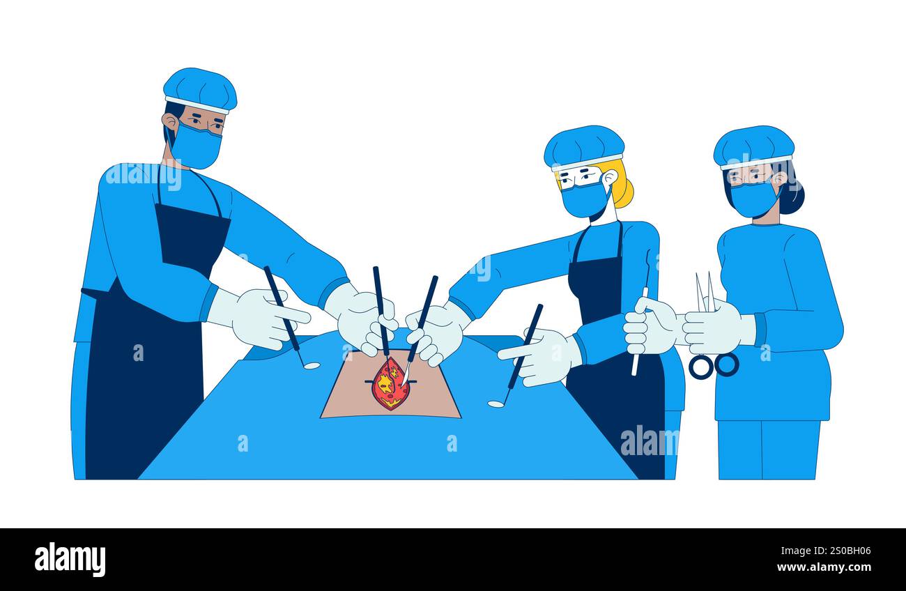 Medical team doctors performing surgical Stock Vector Images - Alamy