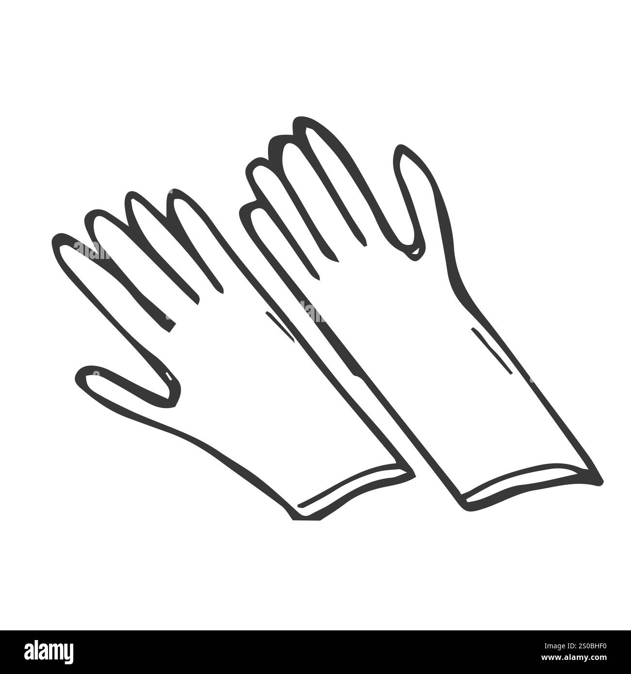 medical protective gloves in the style of Doodle.Hand drawn vector illustration Stock Vector ...