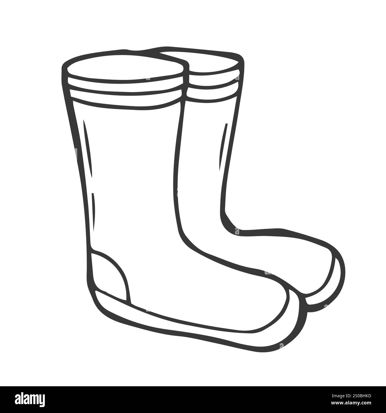 Rubber boots icon outline vector. Rubber boots outline isolated white ...