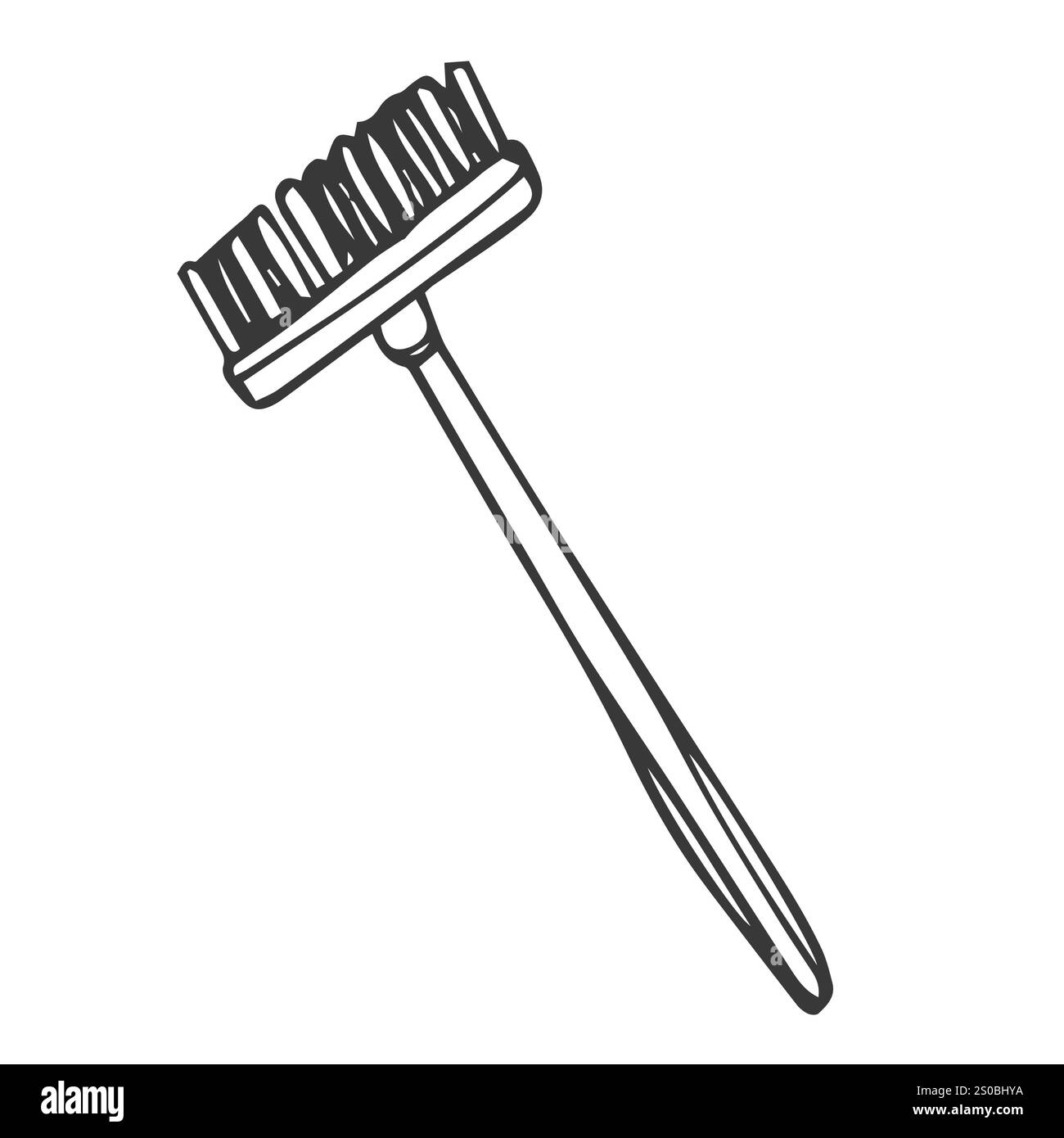 Garden rake icon, doodle farm equipment, vector illustration of ...