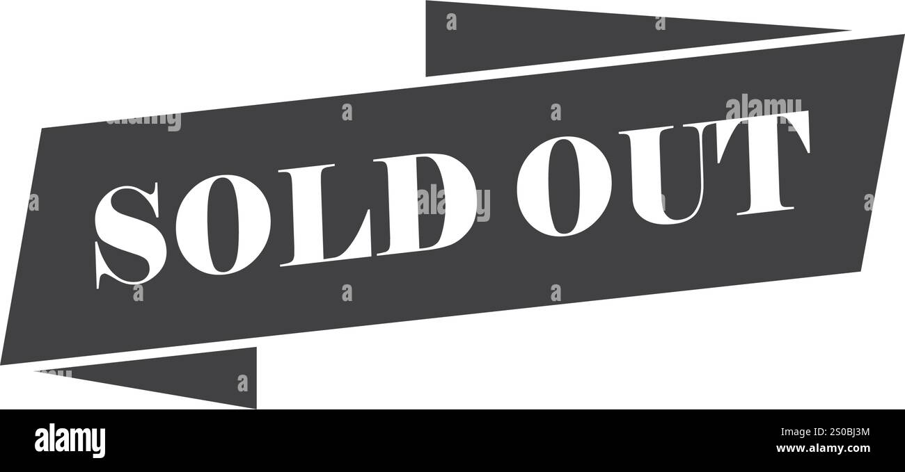 Sold out banner icon in flat style. Sale label vector illustration on ...