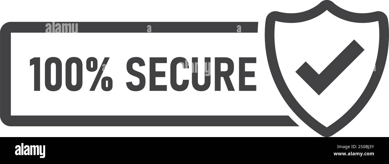 100% secure icon in flat style. Privacy guarantee vector illustration ...
