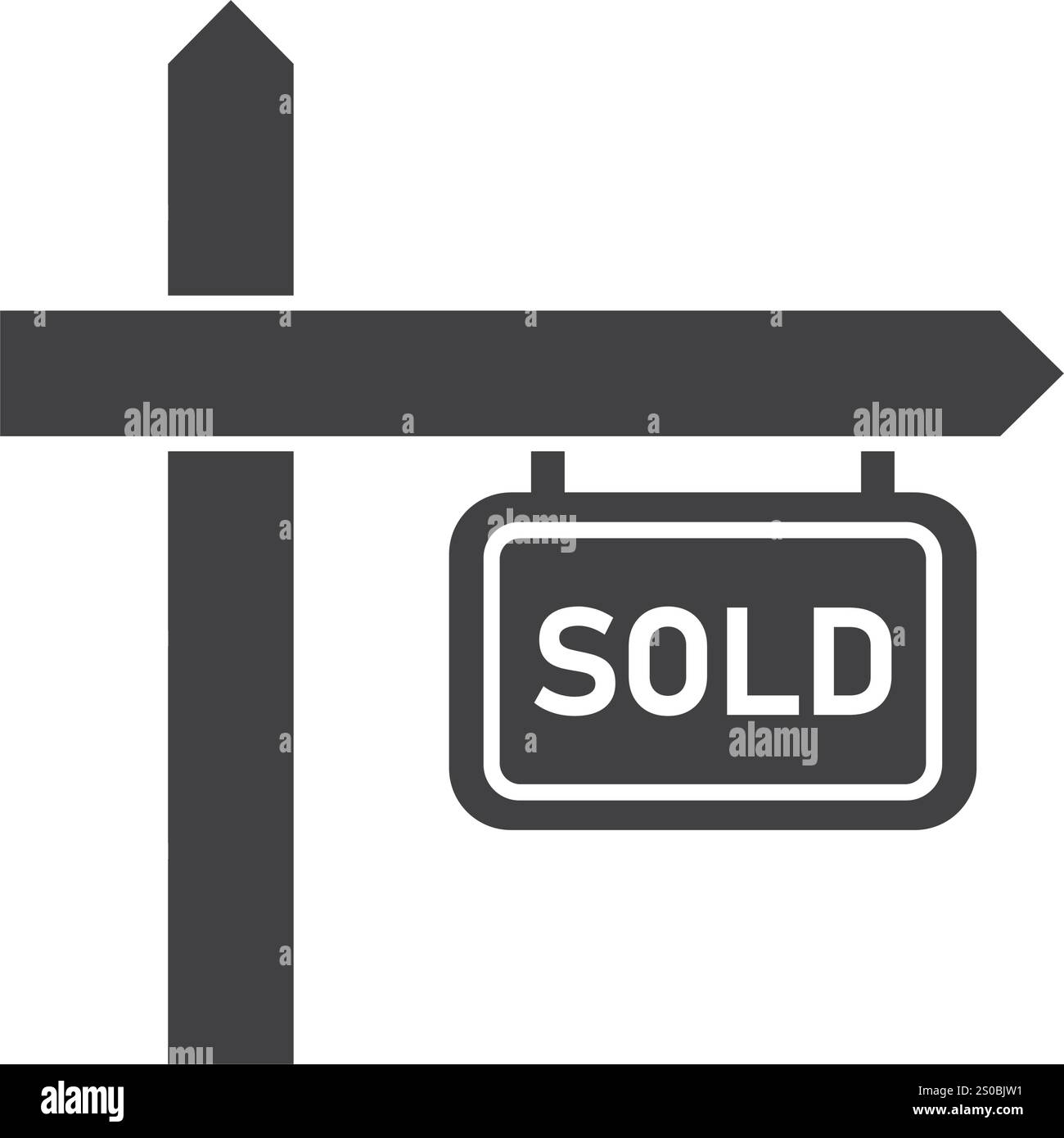 Real estate banner icon in flat style. Sale label vector illustration ...